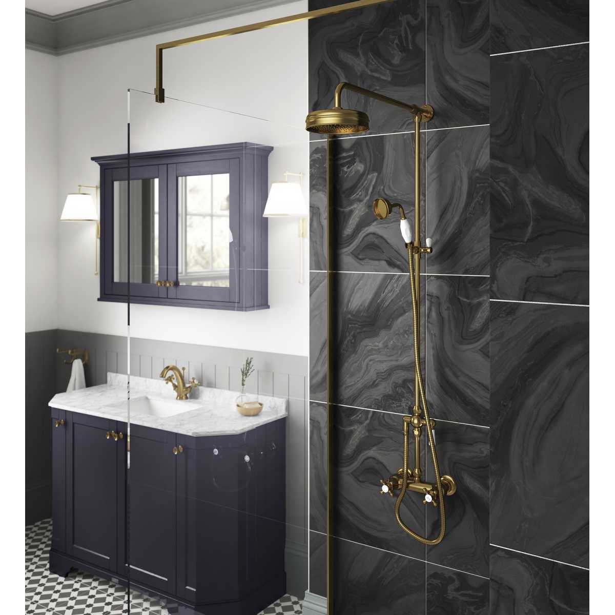 Traditional Bathroom Ideas featuring Brushed Brass - Showers To You