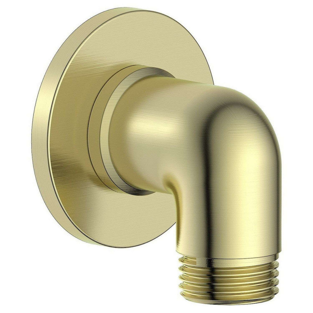 Ajax Beelsby Brushed Brass Traditional Wall Outlet Elbow | Showering