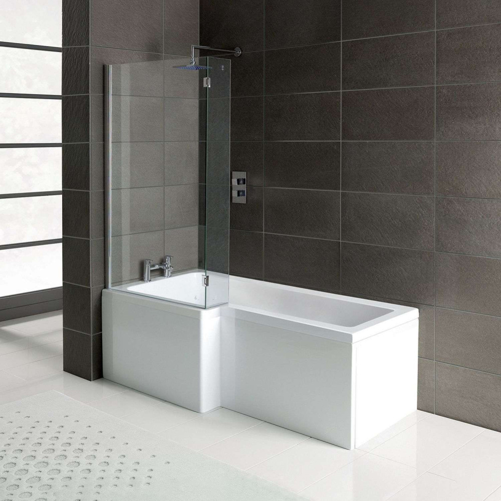 Ajax Essentials L Shaped Left Hand 1700 x 700mm Shower Bath Set | Bath ...
