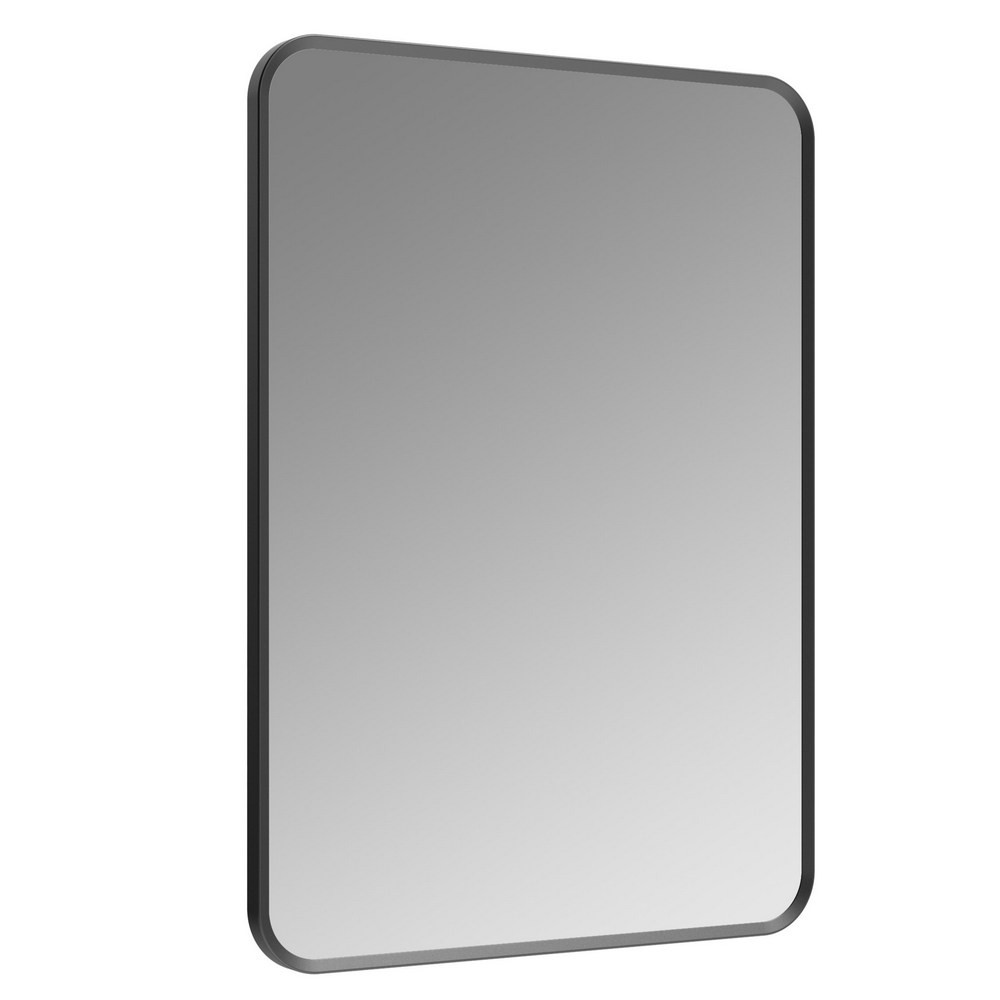 Ajax Gedney 800 x 600mm Rectangular Matt Black Bathroom Mirror | Low Price
