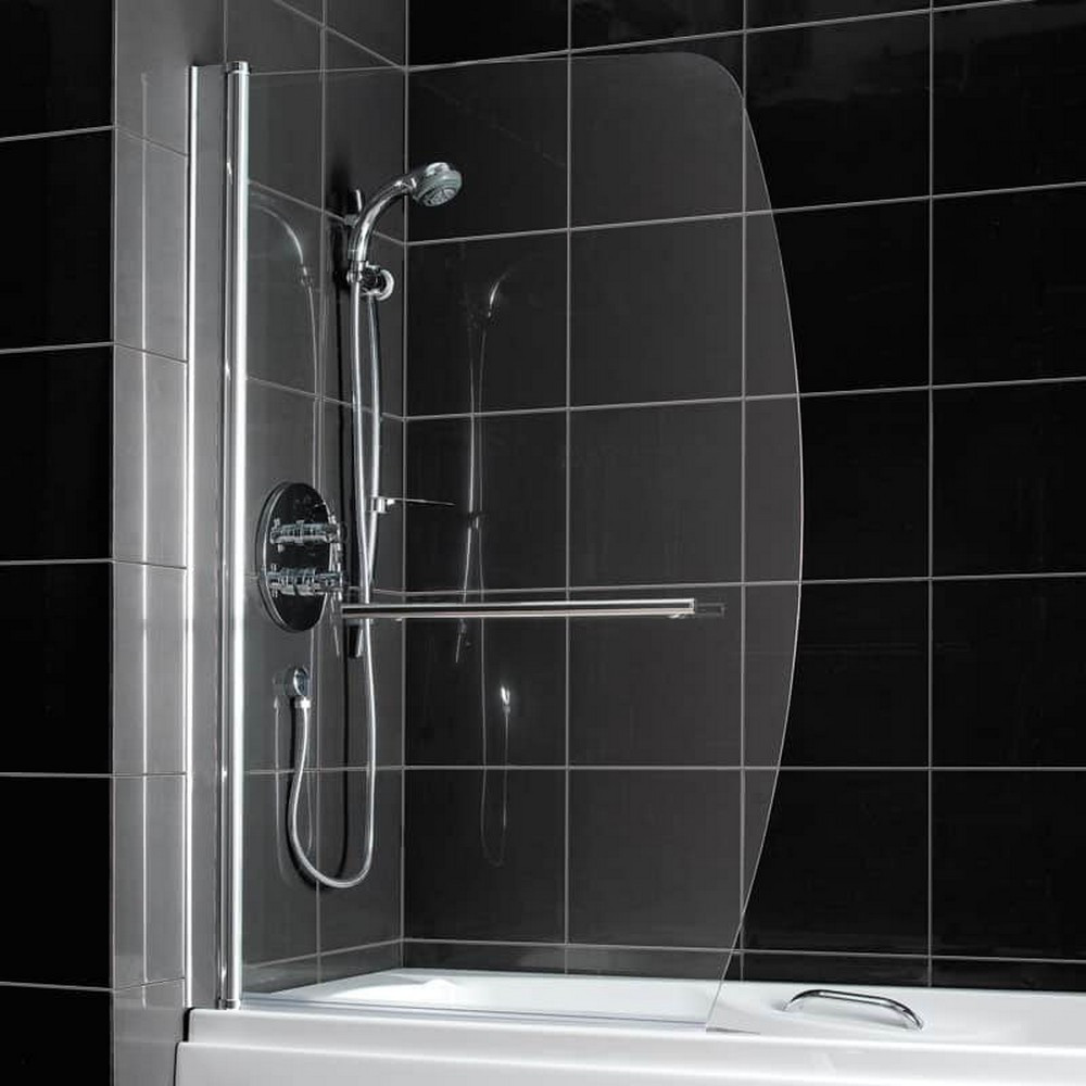Beaufort Sail Shape 895 x 1410mm Bath Screen with Towel Rail | Best Price