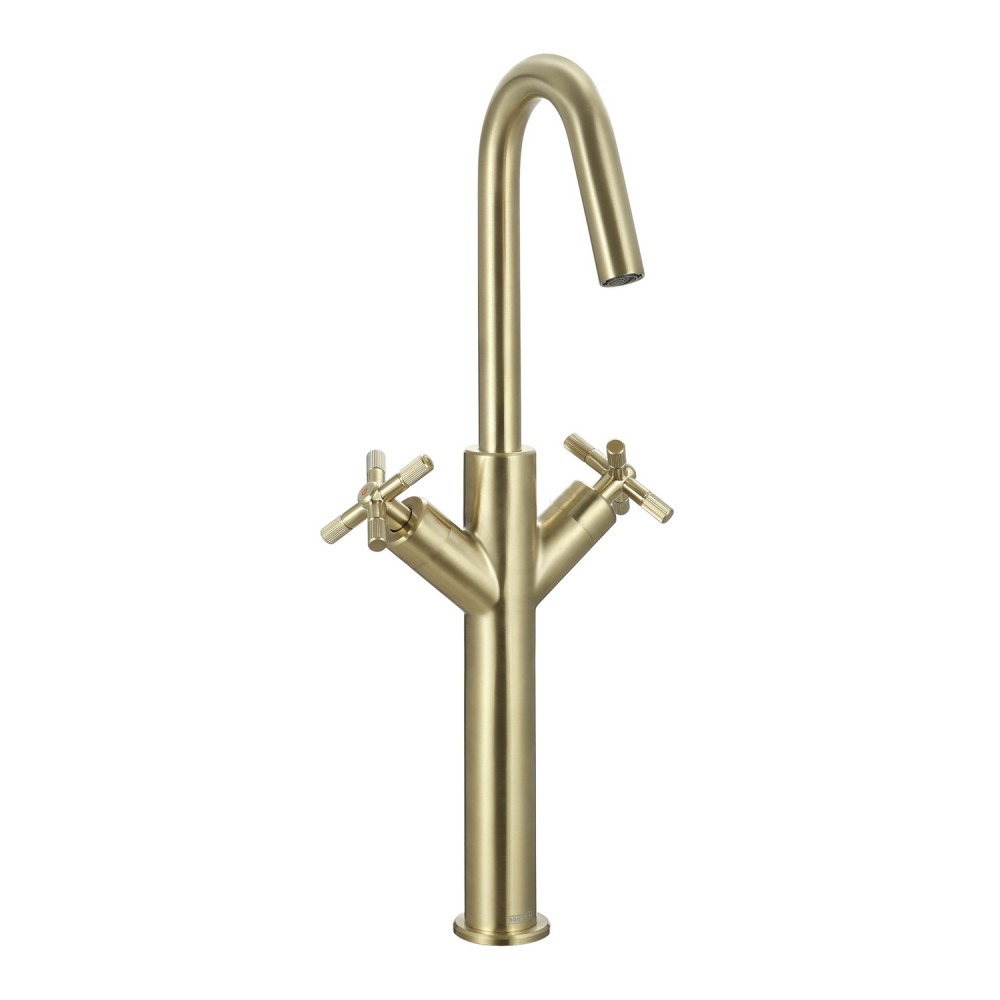 Bristan Cruzar Tall Basin Mixer in Brushed Brass | Basin Tap