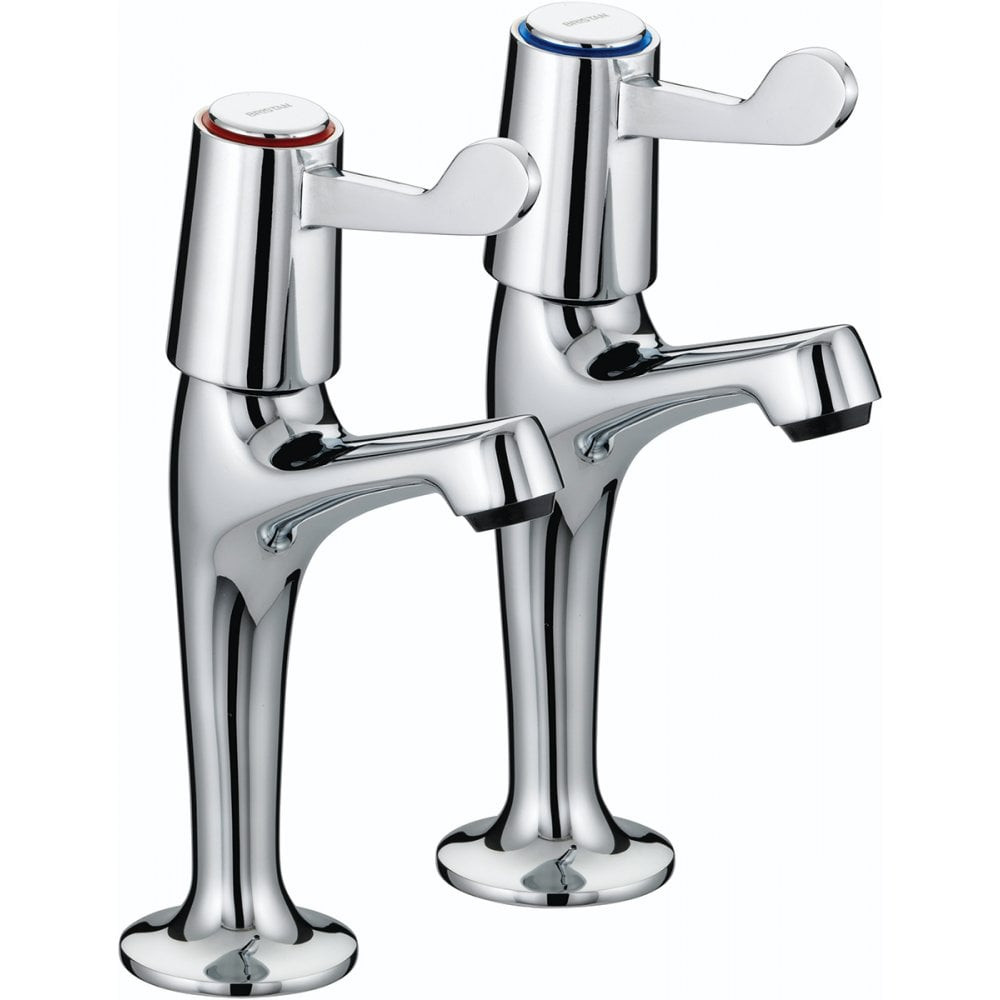 Bristan Value Lever High Neck Pillar Taps with 3-Inch Handles | Low Price