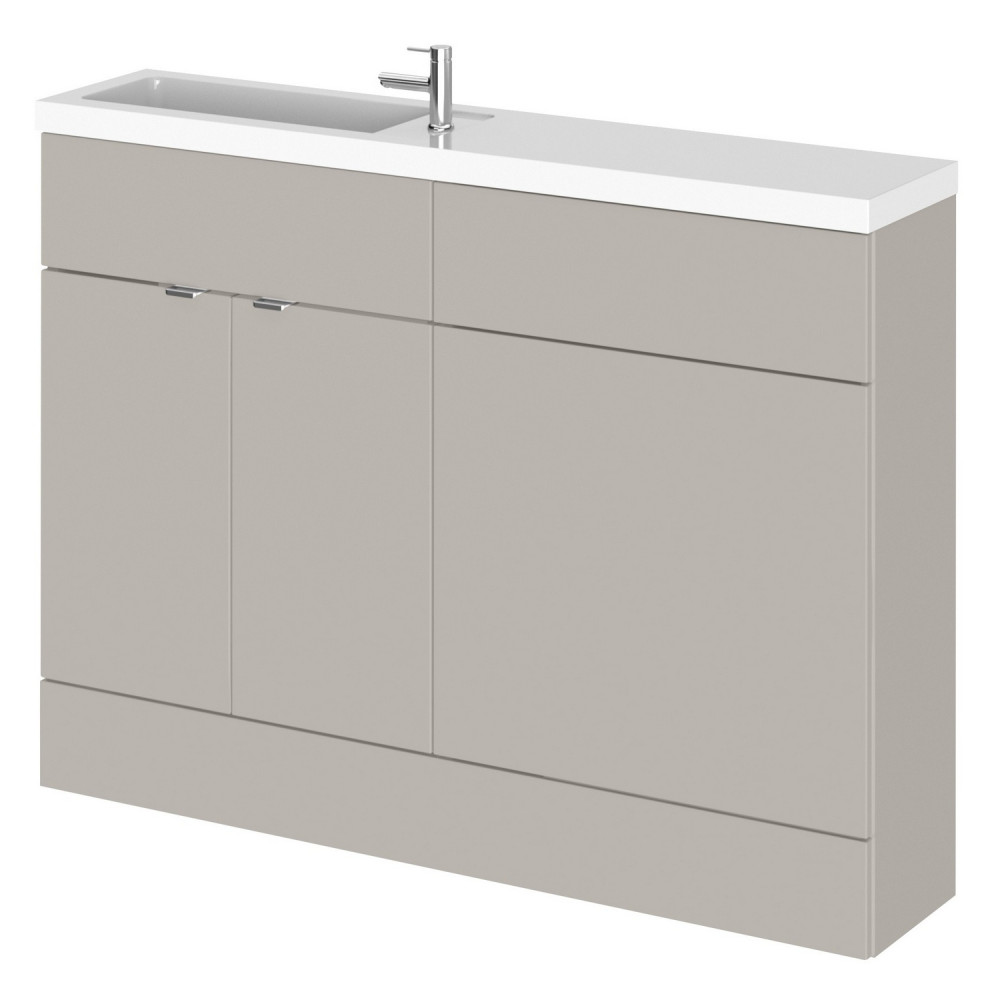 Hudson Reed Fusion Slimline 1200mm Combination Basin Unit in Pebble ...