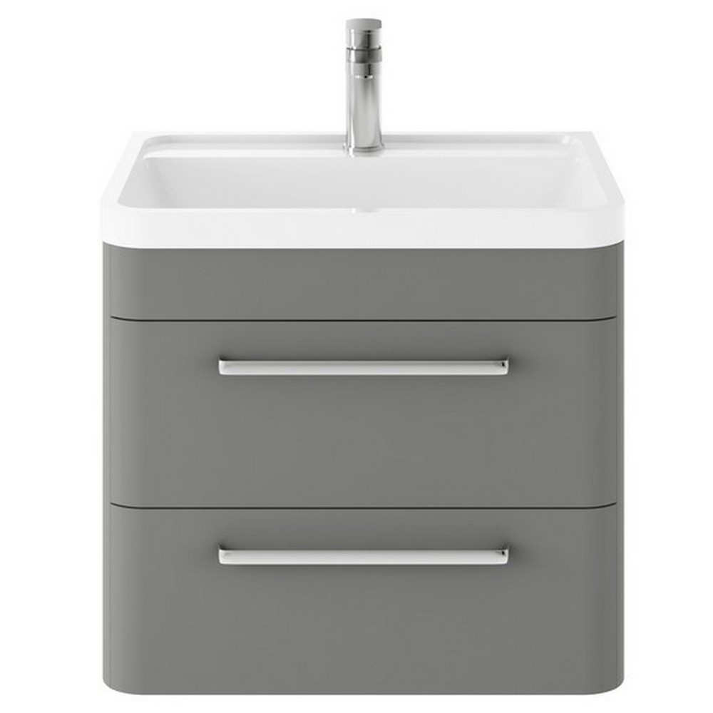 Hudson Reed Solar 600mm Wall Hung Cool Grey Vanity Unit with Basin ...