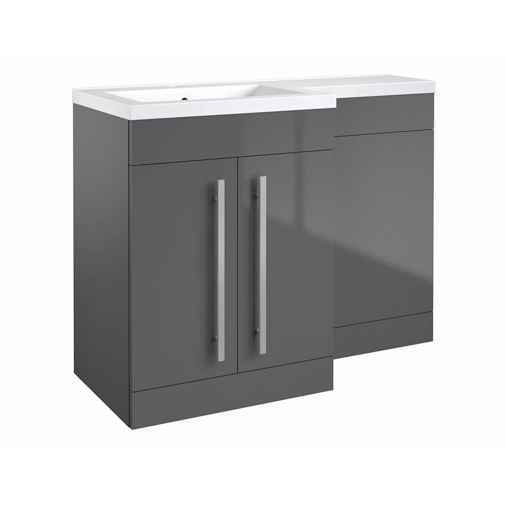 Kartell Matrix 2-Door L-Shaped Furniture Pack 1100mm - Grey Gloss LH ...