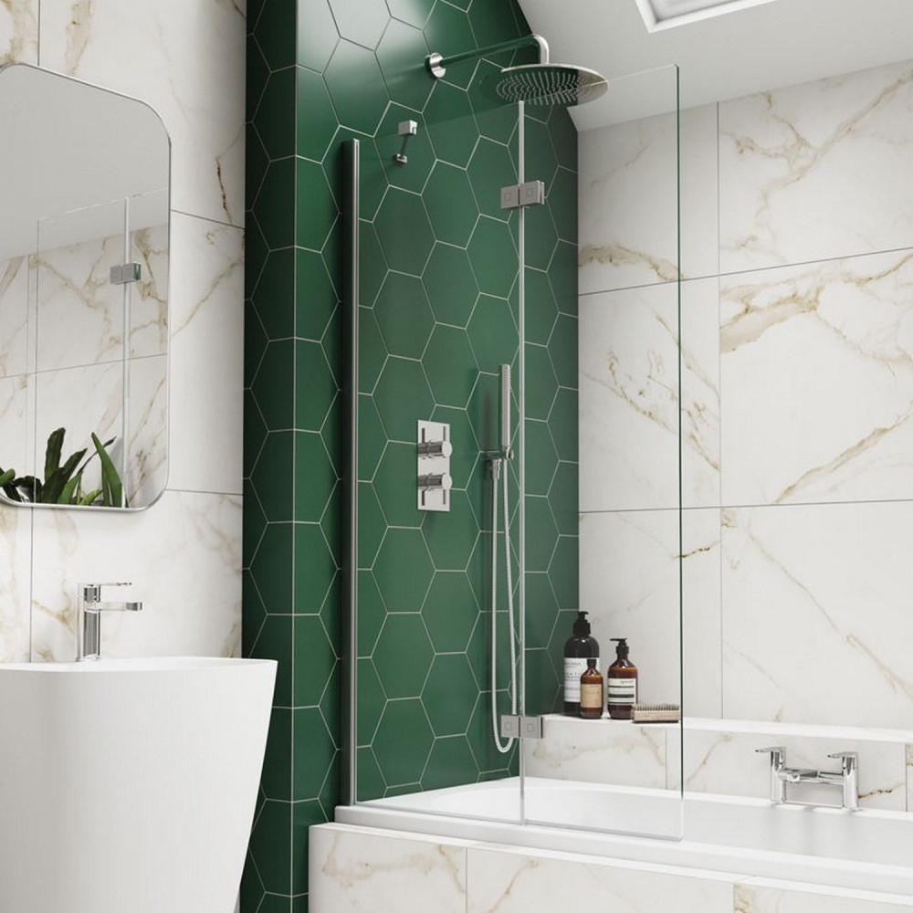 Kudos Inspire 2 Panel In-Fold Bath Screen LH 8mm Glass | 4BASCDUO8LH