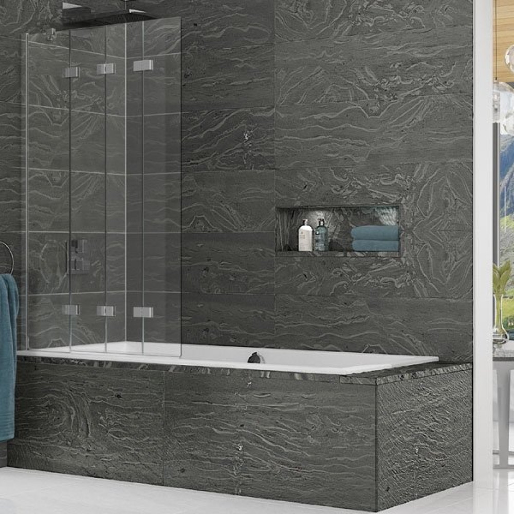 Kudos Inspire 4 Panel In-Fold Bath Screen LH 6mm Glass | 4BASCOMPLHS
