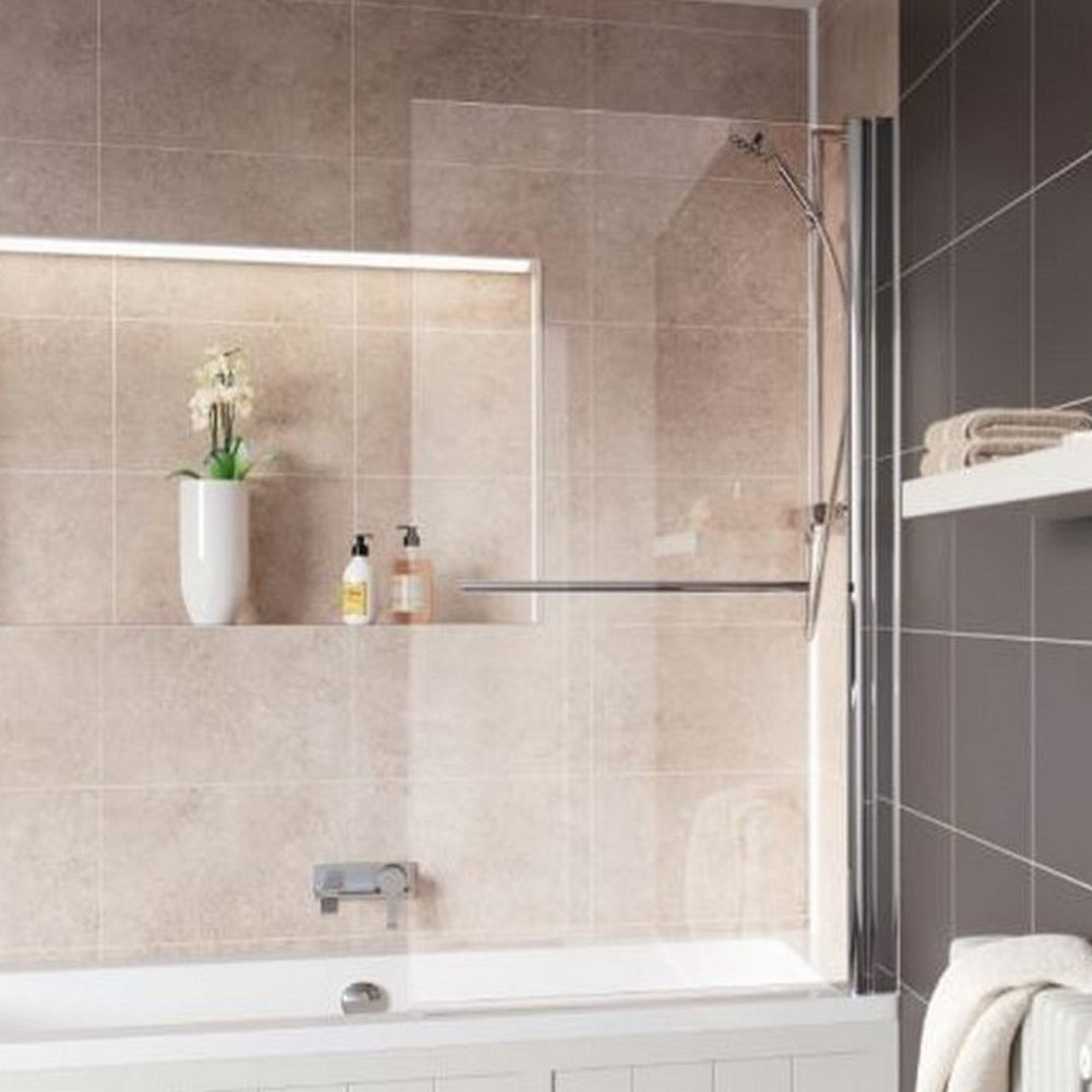 Lakes Classic Square 800mm Bath Screen 8mm Glass | Low Price