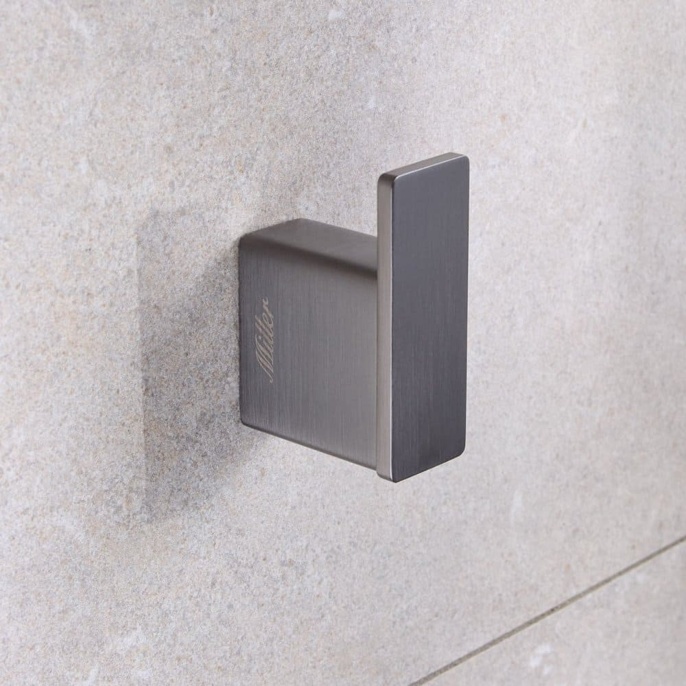 Miller Miami Single Hook in Gunmetal | Robe and Towel Hook