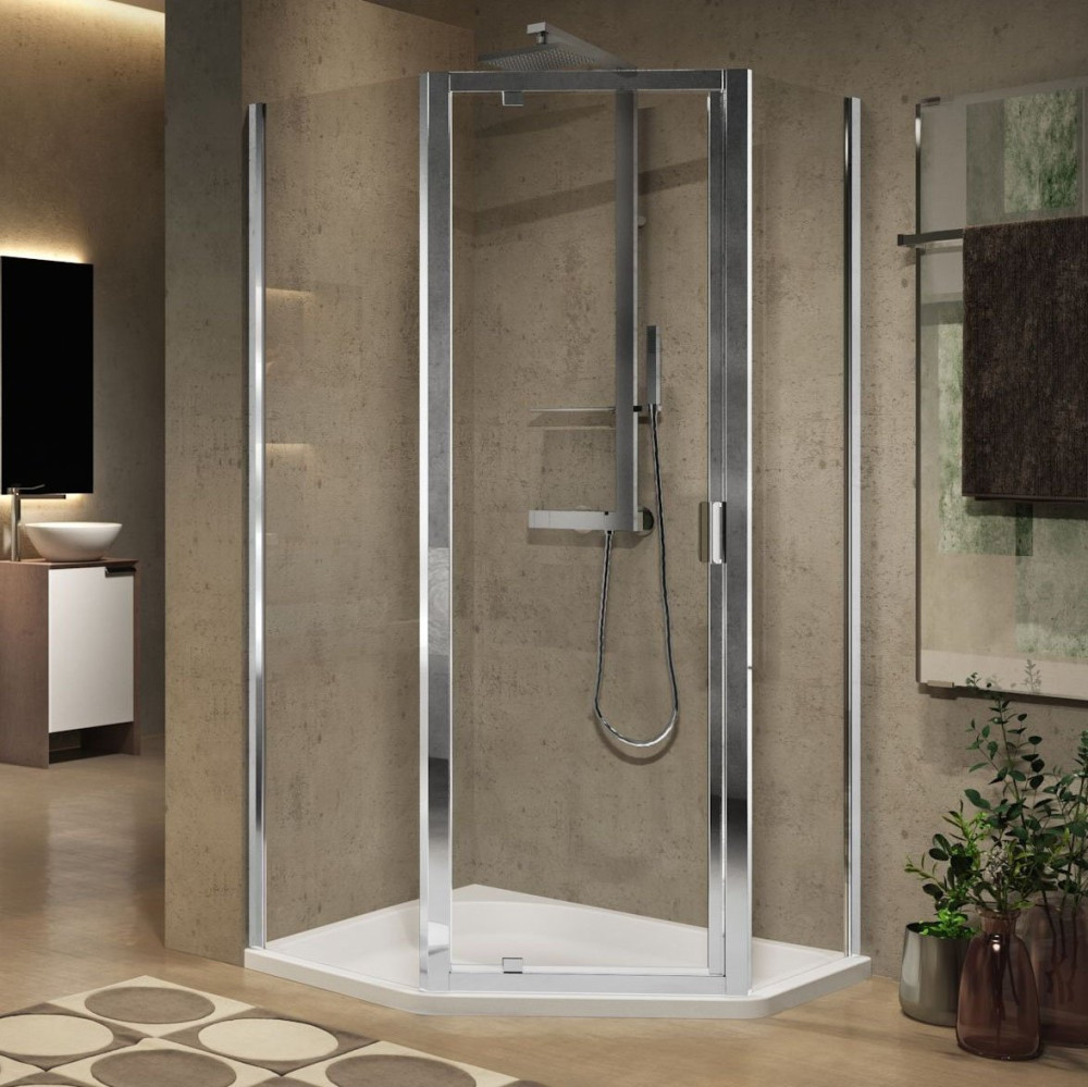Novellini Lunes 2.0 Pentagonal G Shower Enclosure 900x900mm | LUNPG90-1K