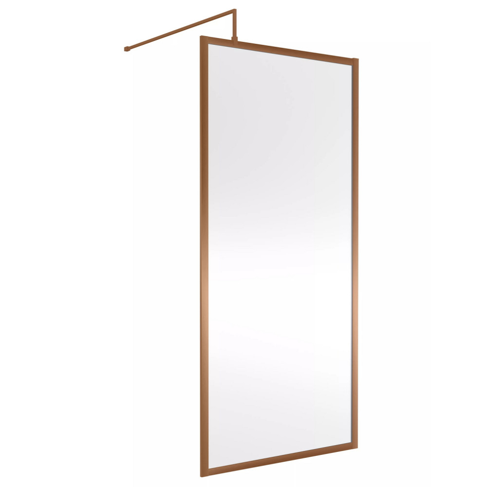 Nuie Brushed Bronze 900mm Full Outer Frame Wetroom Screen | Walk In