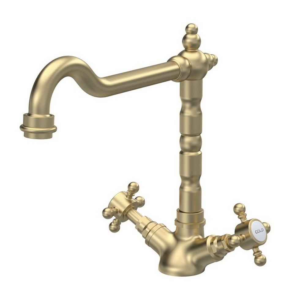 Nuie French Classic Mono Sink Mixer in Brushed Brass | Low Price