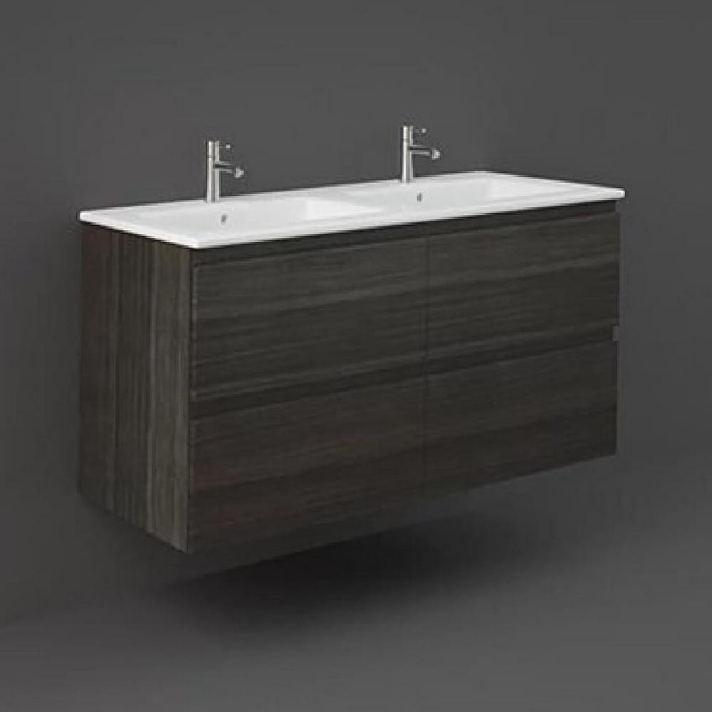 Rak Joy Wall Hung 1200mm Basin Unit in Moka Walnut with Basin | Low Price