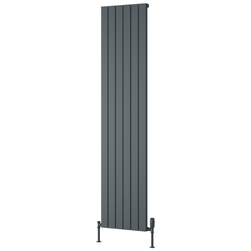 Reina Piatto 1800 x 445mm Anthracite Vertical Aluminium Single Radiator ...