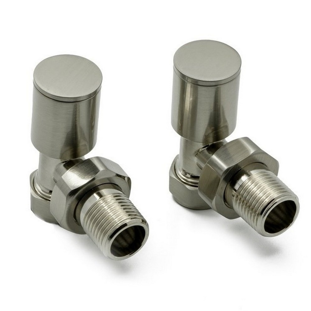 Reina Portland Angled Brushed Radiator Valve | Showers To You