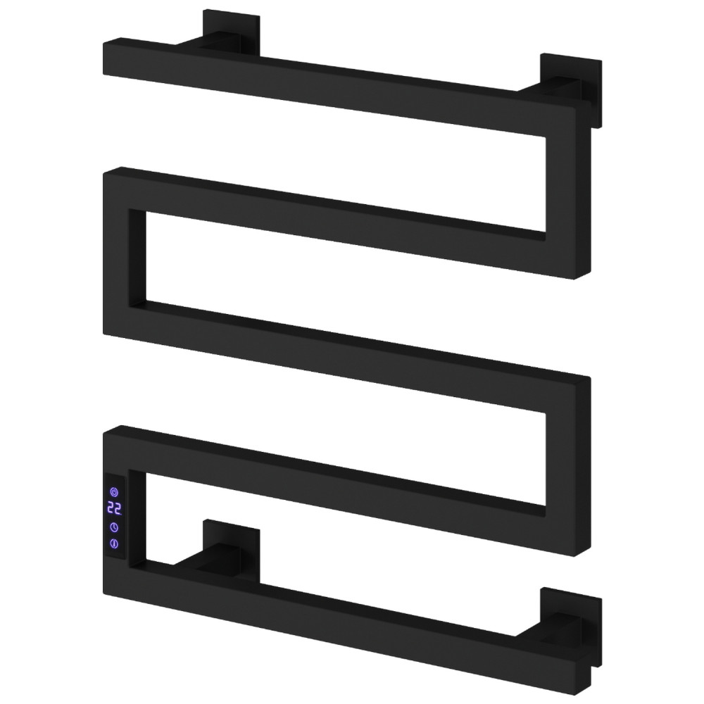 Reina Vispa 510 x 500mm Matt Black Electric Radiator | Bathroom Heating