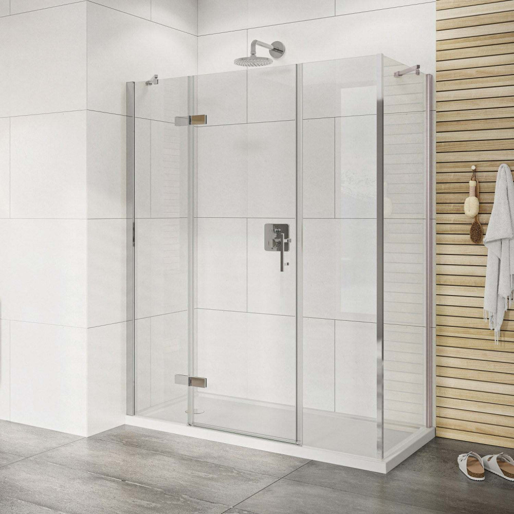 Roman Innov8 1200 x 900mm Hinged Door and Two Inline Panels Chrome ...