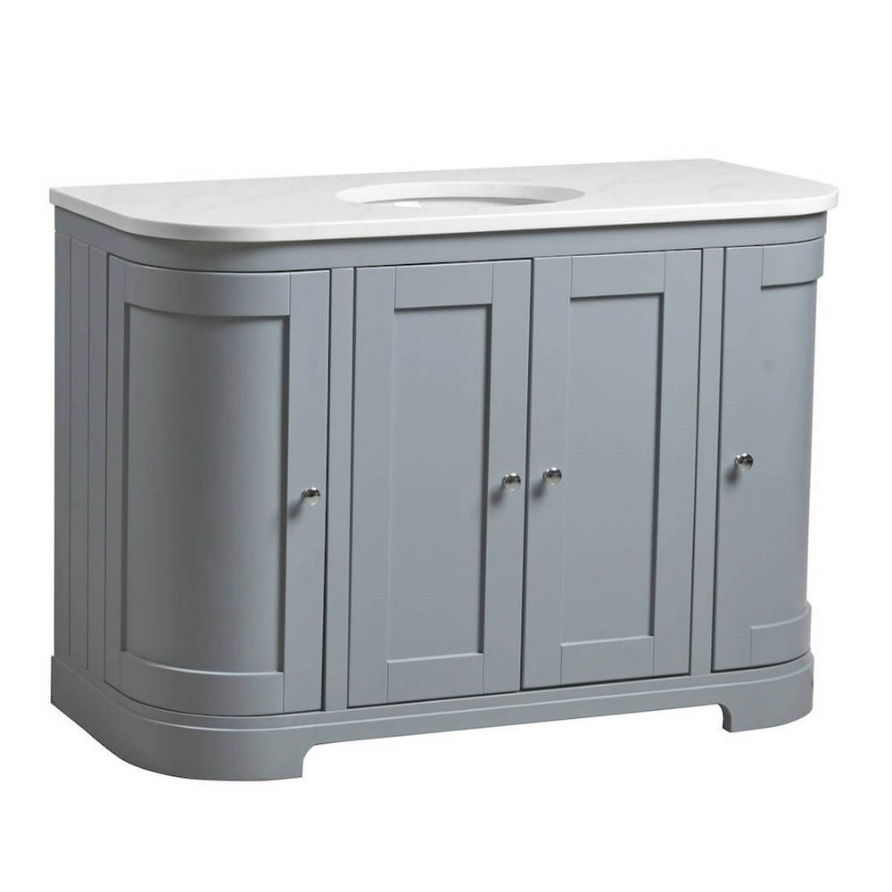 Tavistock Lansdown 1200mm Mineral Blue Underslung Curved Vanity Unit ...
