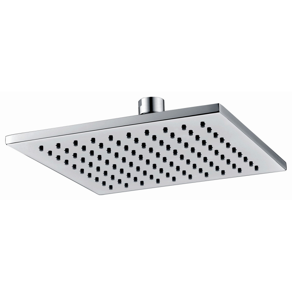 The White Space 200mm Square Fixed Shower Head in Chrome | Showering