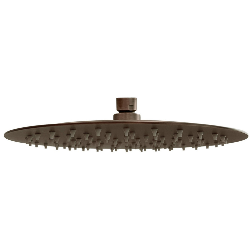 The White Space 250mm Round Fixed Shower Head in Brushed Bronze | Showering