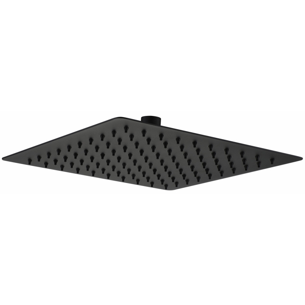 The White Space 250mm Square Ultra Slim Fixed Shower Head in Black ...