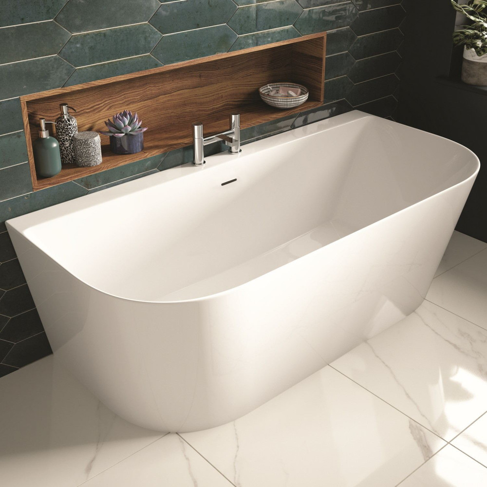 The White Space D Shape 1600 x 800mm Freestanding Bath | Bathing