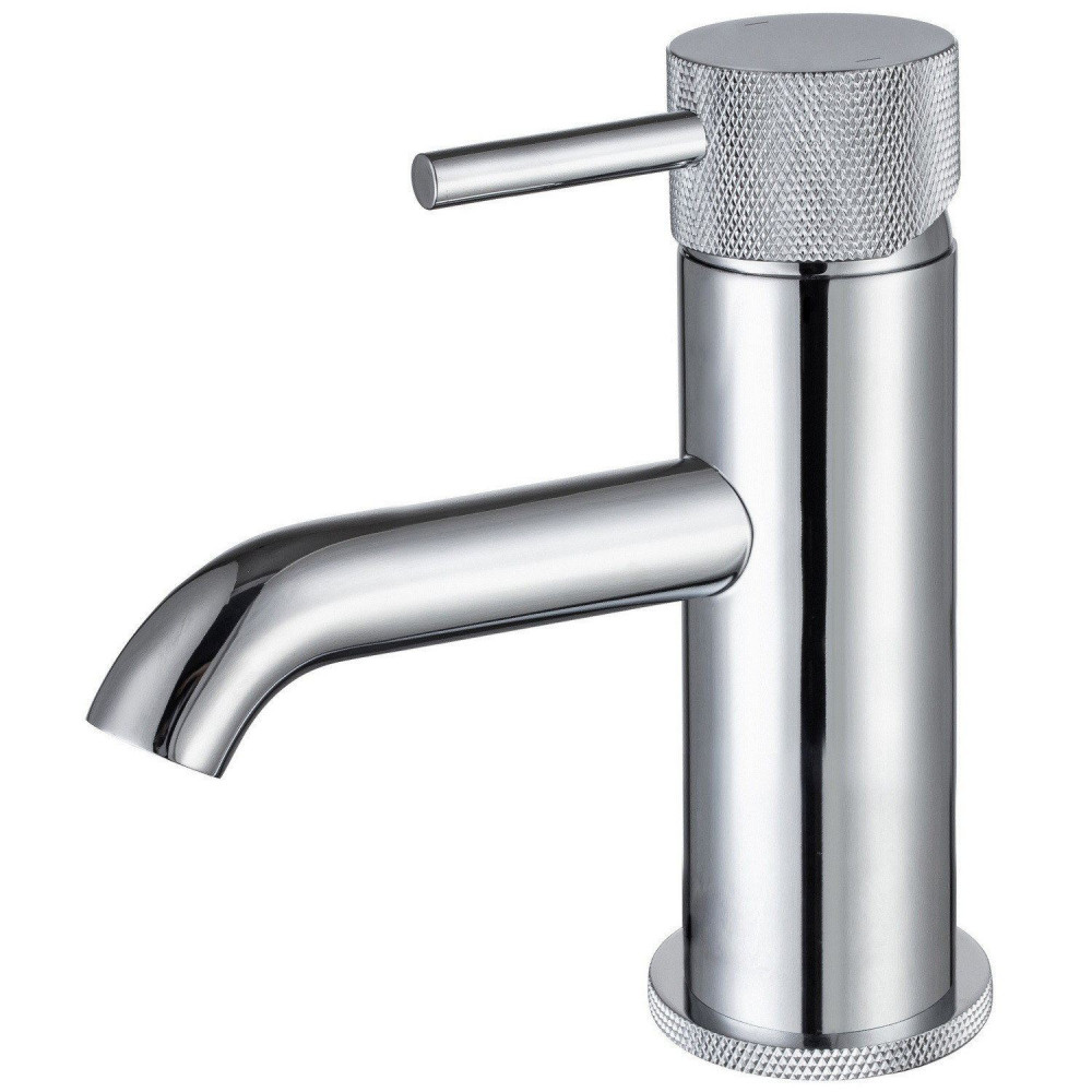 The White Space Pin Knurl Mini Mono Basin Mixer with Waste in Chrome ...