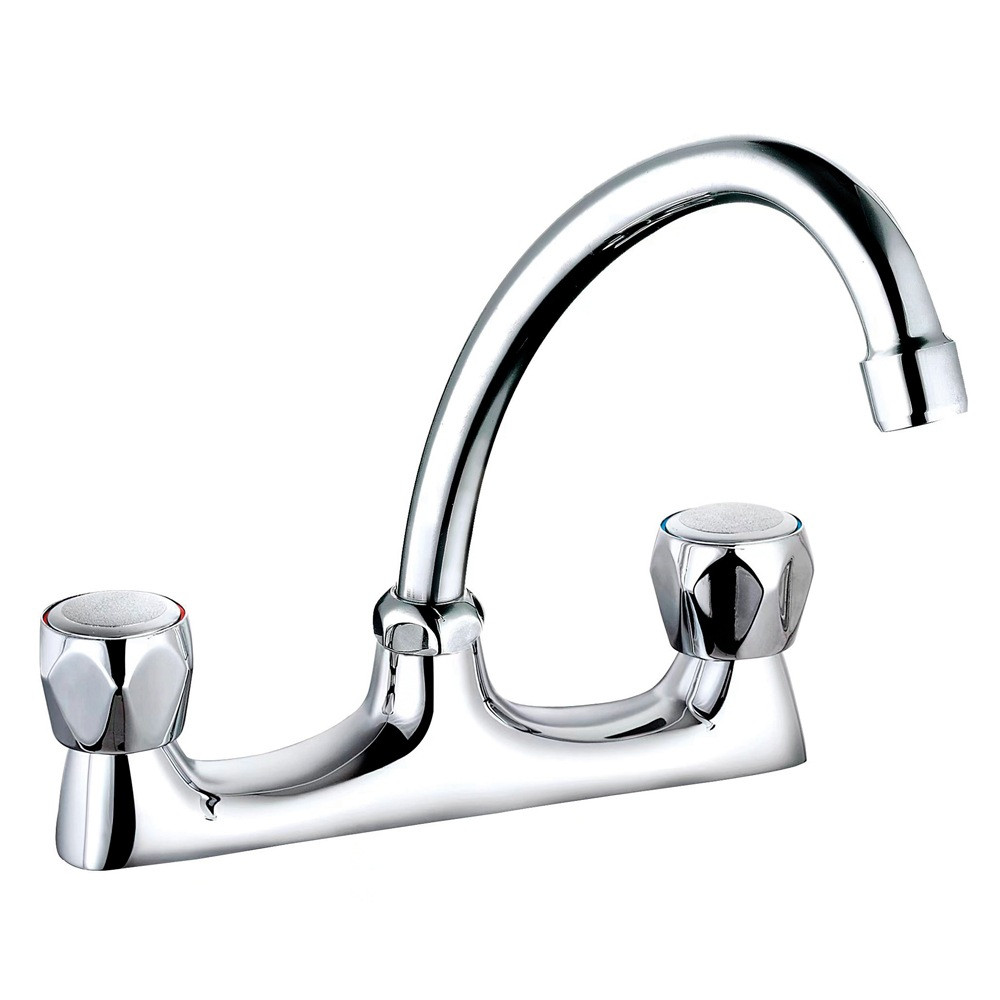 Trisen Two Handle Deck Kitchen Tap in Chrome | Low Price