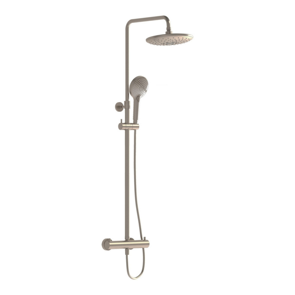 VitrA Aquaheat Bliss 240 Brushed Nickel Thermostatic Bar Mixer Shower ...