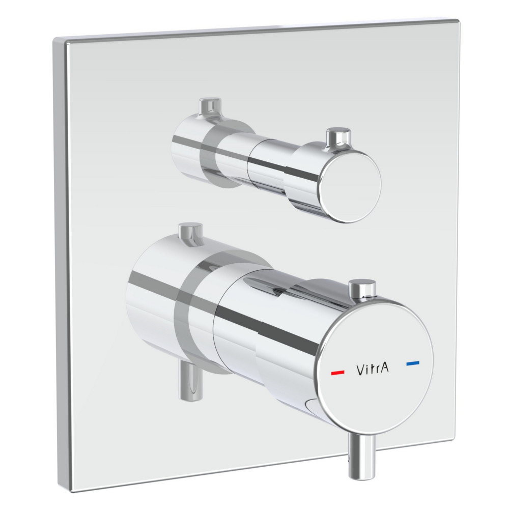 VitrA Square Chrome Dual Outlet Thermostatic Concealed Shower Valve ...