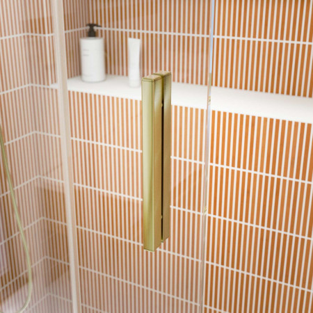 Kudos Siona 1200mm Sliding Shower Door in Brushed Brass | Enclosures