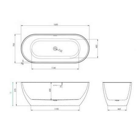 Scudo Form 1650 x 700mm Freestanding Bath | Best Price