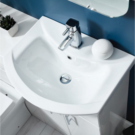 Scudo Lanza 550mm Floor Standing Vanity Unit with Basin in Gloss White ...