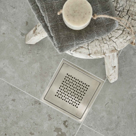 Smedbo Outline Triangle Brushed Stainless Steel Floor Grating | Low Price