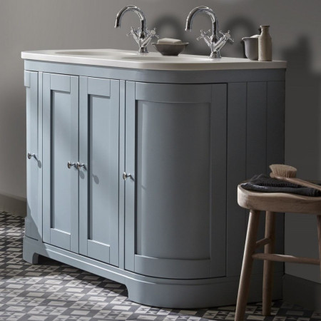 Tavistock Lansdown 1200mm Mineral Blue Underslung Curved Double Vanity ...