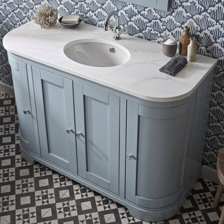 Tavistock Lansdown 1200mm Mineral Blue Underslung Curved Vanity Unit ...