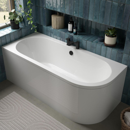 The White Space 1650 x 725mm J Bath Double Ended Left Hand Bath | Bathing