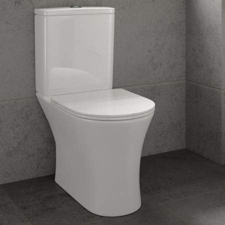 The White Space Euna Rimless Close Coupled Open Back WC and Seat ...