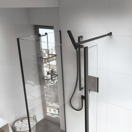 Roman Haven Select 400mm Black 10mm Wetroom Panel | Low Price